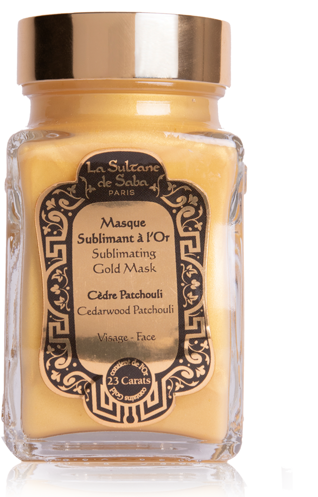 Sublimating Face Mask - Gold : Cedar & Patchouli – La Sultane de Saba USA